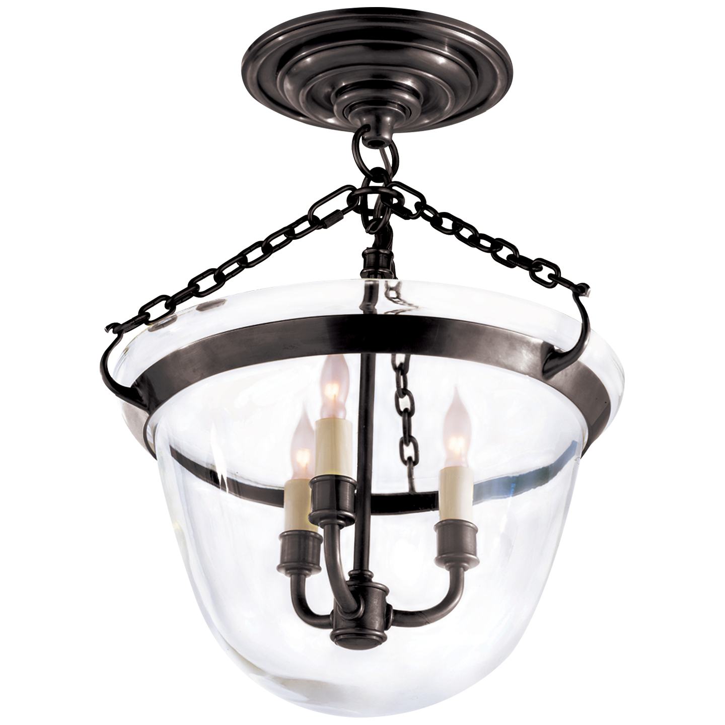 Country Semi-Flush Bell Jar Lantern - CHC2109 | Visual Comfort